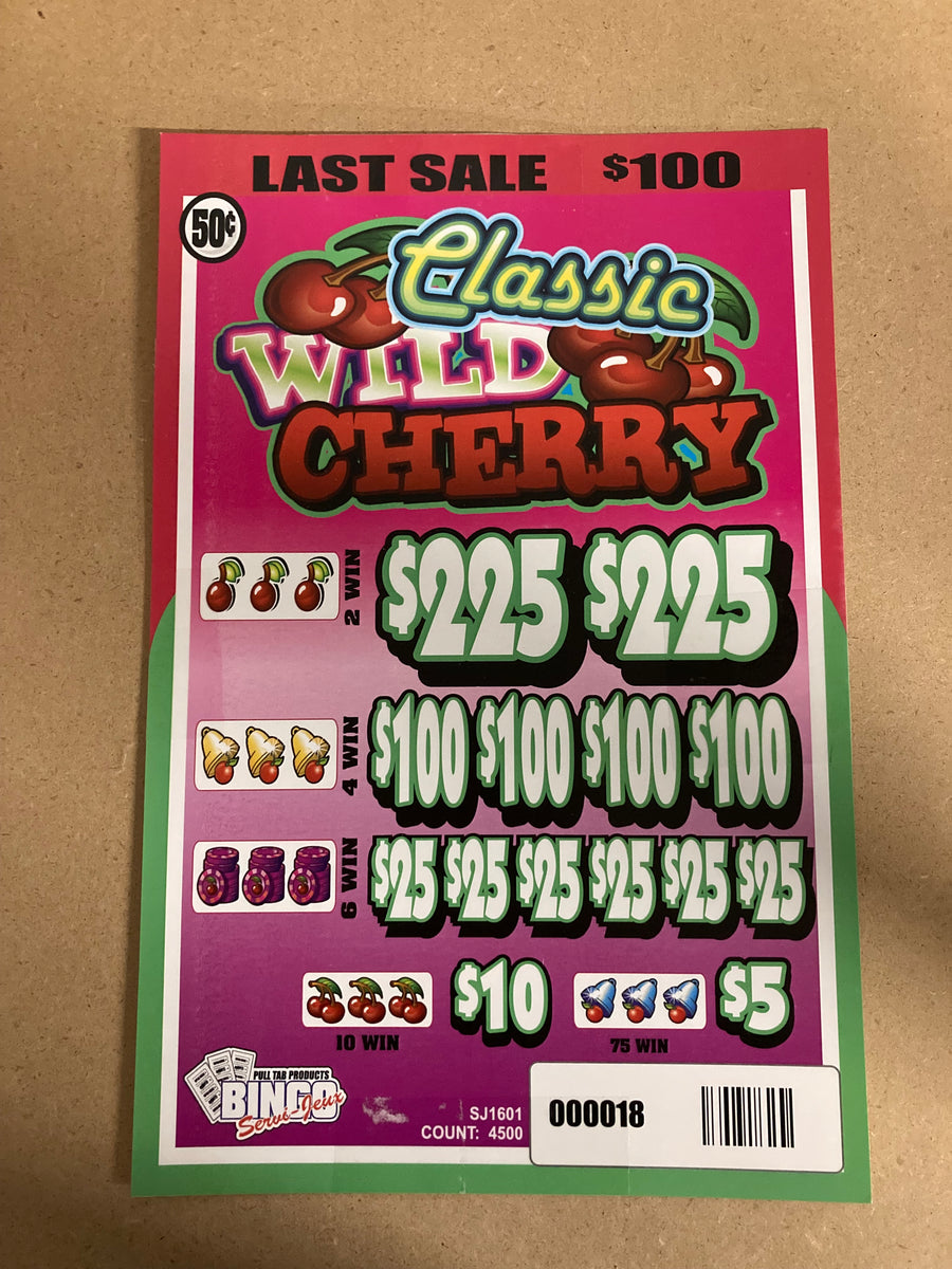 Y - Instant Pull Tab Tickets - 4500 Count - Wild Classic Cherry - Last ...