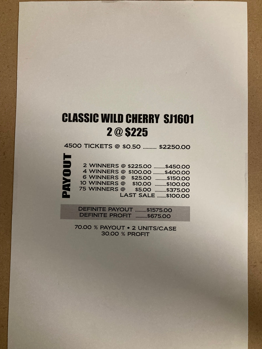 Y - Instant Pull Tab Tickets - 4500 Count - Wild Classic Cherry - Last ...