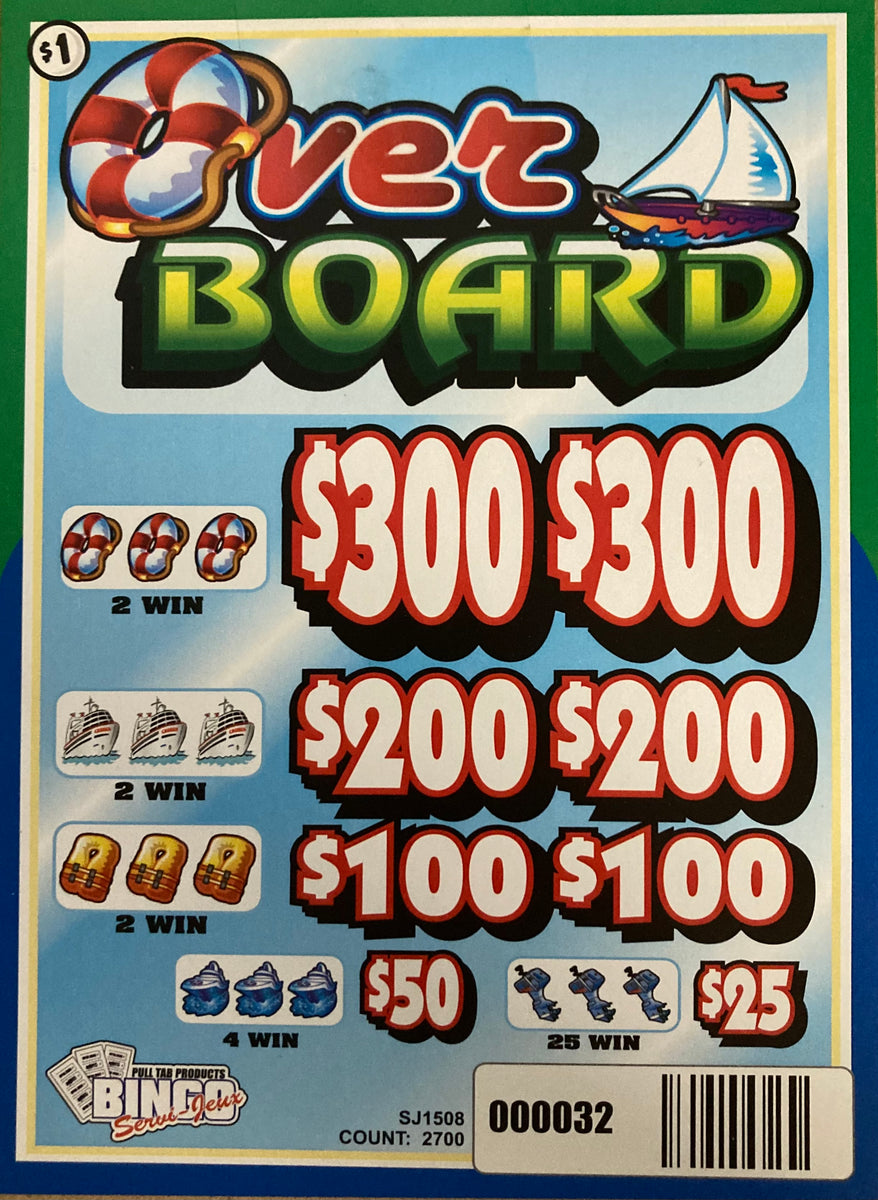 Y - Instant Pull Tab Tickets - 2700 Count - Over Board – Lucky Duck Novelty