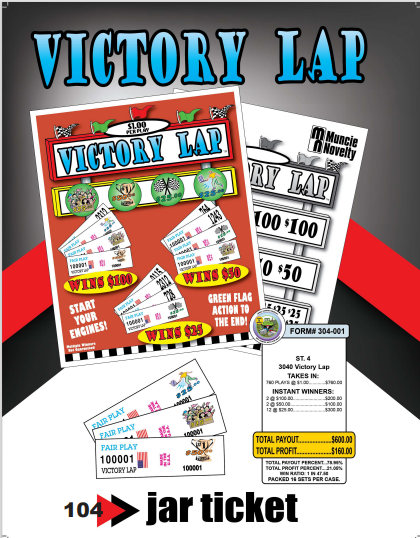 Y - Jar/Paper Pull Tab Tickets - 3040 Victory Lap (Stapled) *Limited S ...