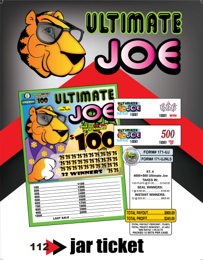Y - Jar/Paper Pull Tab Tickets - 4580 Ultimate Joes *Limited Stock ...